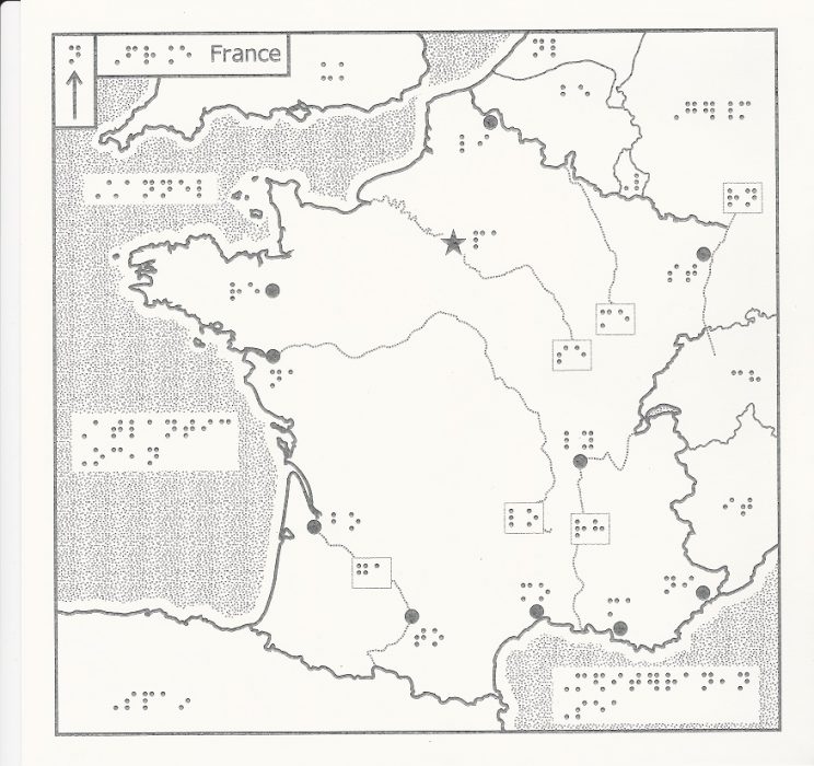 Map of France – Tactile Vision Graphics